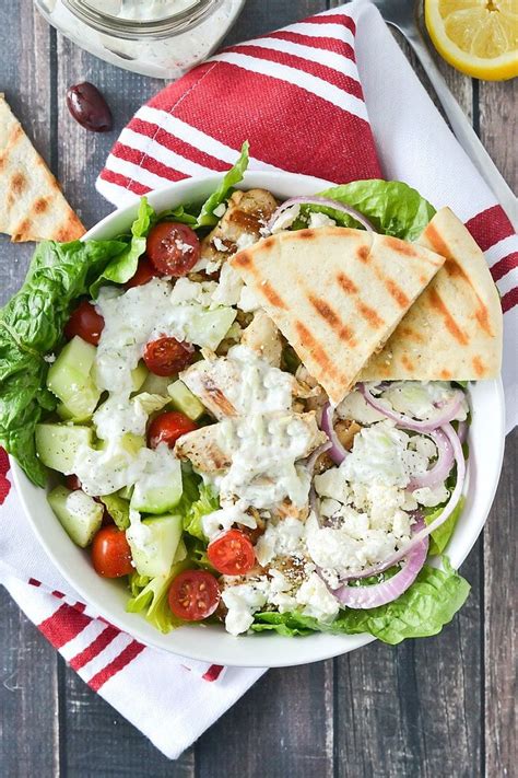 Chicken Gyro Salad With Creamy Tzatziki Dressing Recipe Gyro Salad