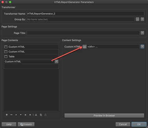 how to customize html reports