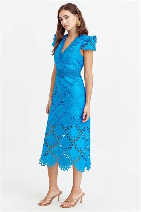 Adelyn Rae Mia 3d Embroidered Midi Dress