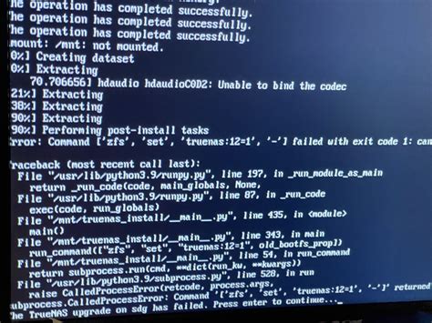 truenas scale upgrade installation fails truenas community