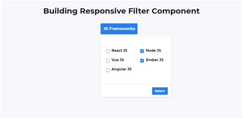 developing responsive and common react filter component