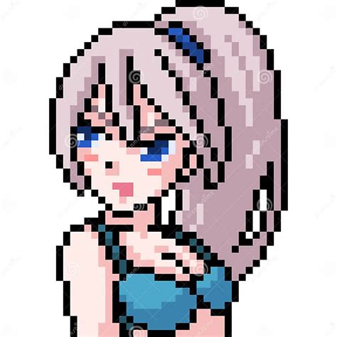 Vector Pixel Art Anime Girl Stock Vector Illustration Of Pixel Young