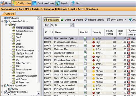 configuring ips tcp reset using ime cisco