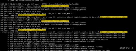 java sql sqlexception connection closed caused by java sql