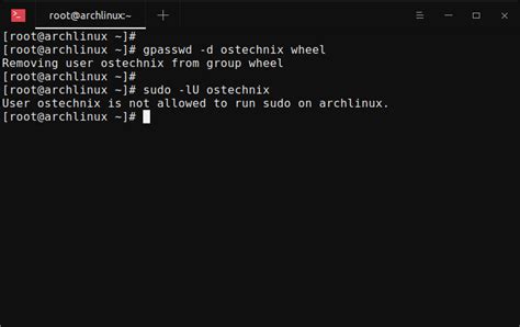 add delete and grant sudo privileges to users in arch linux
