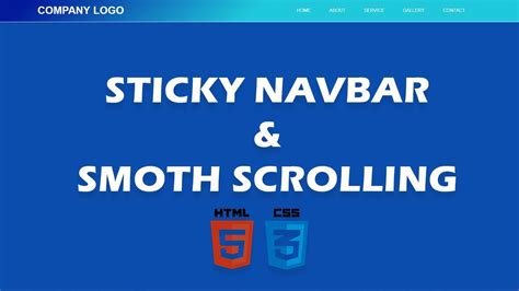 create sticky navbar and smooth scrolling with html and css no javascript