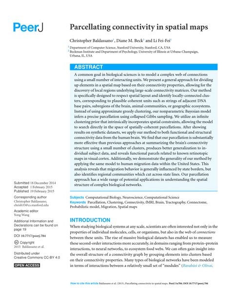 Pdf Parcellating Connectivity In Spatial Maps