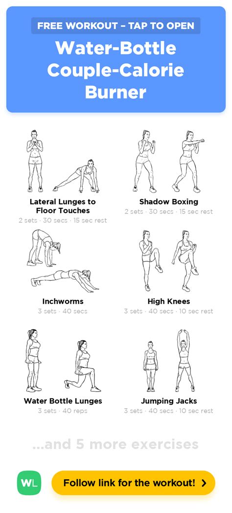 Water Bottle Couple Calorie Burner · Workoutlabs Fit Free Workouts