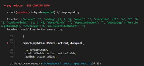 reactjs jest throws an error received serializes to the same