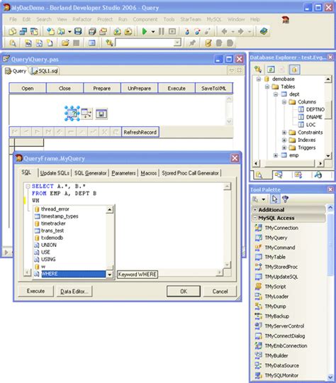 data access components for mysql main window devart mydac is an