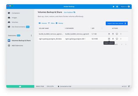 コンテナを実行するための統合ターミナル、docker Desktop 4 12でのコンテナとの拡張統合など Docker