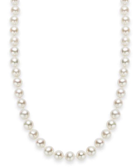 Macys 18 Cultured Freshwater Pearl Strand Necklace 7 8mm In