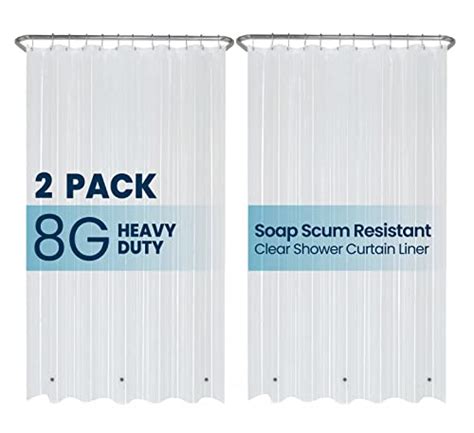 Liba Bathroom Shower Curtain Liner 2 Pack Waterproof Plastic Shower C
