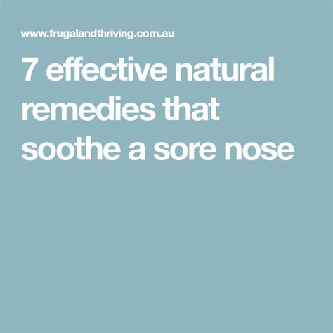 7 Effective Natural Remedies That Soothe A Sore Nose Natural Remedies