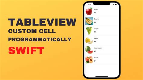 uitableview in swift programmatically with custom cell for beginners