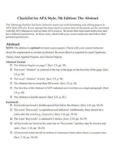 Apa Abstract 7 Examples How To Write Pdf