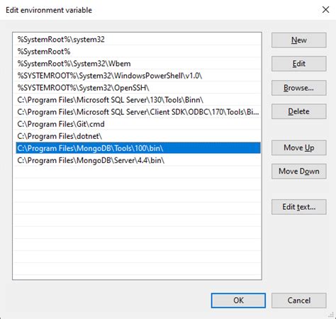 [fixed] mongoimport is not recognized as an internal or external
