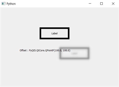 pyqt5 label accessing offset of the shadow geeksforgeeks