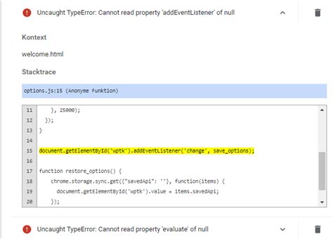 javascript suppress an after install error in chrome extension