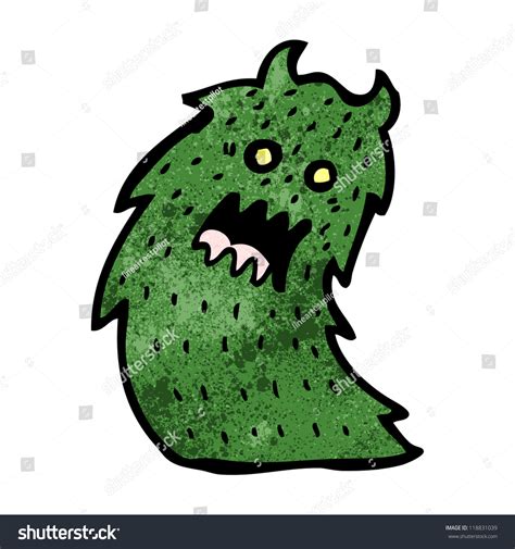 Cartoon Hairy Green Monster Stock Vector Royalty Free 118831039