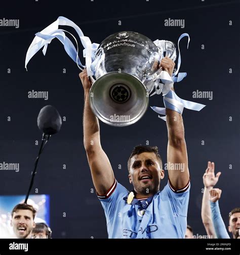 Istanbul Rodri Of Manchester City Fc With Uefa Champions League