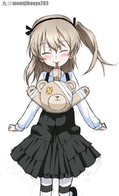 Safebooru 1girl Bandages Bangs Blush Boko Girls Und Panzer Brown