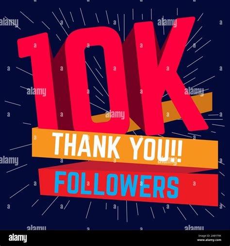 Thank You For Reaching 10000 Followers Poster Vector Illustration