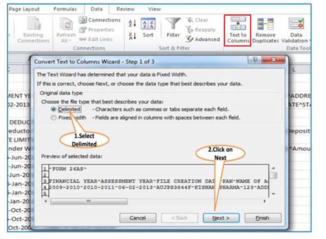convert form 26as text file to excel learn by quicko