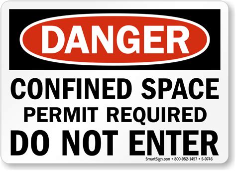Danger Confined Space Permit Required Do Not Enter Sign