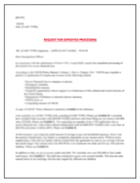 Sample Letter To Expedite Request