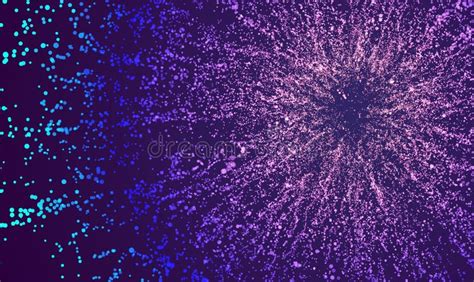 point explode array with dynamic emitted particles 3d technology