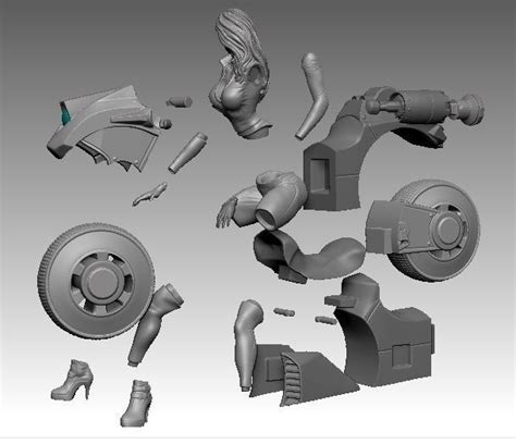 Hot Girl Biker 3d Model 3d Printable Cgtrader