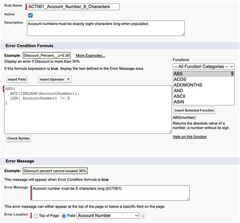 get started with validation rules salesforce trailhead
