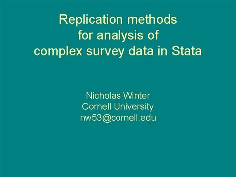 Replication Methods For Analysis Of Complex Survey Data