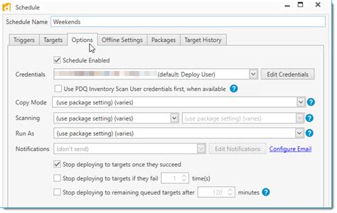 help for pdq deploy working with deployments setting up scheduled