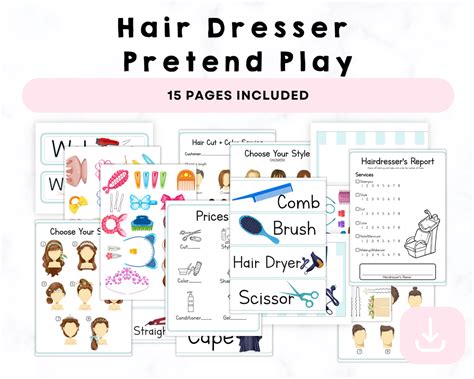 Hair Dresser Pretend Play Printable Crystalandcomp