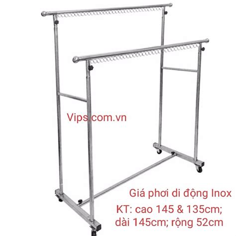 Giá Phơi Quần Áo Kép Hai Tầng Di Động Gpk 01
