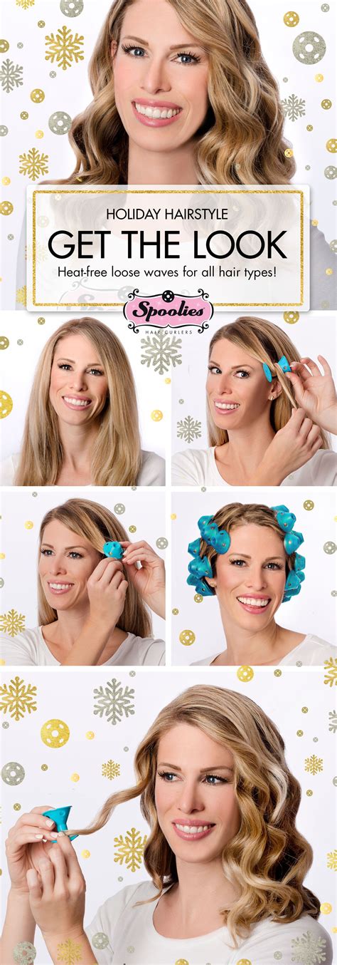 5 Steps To Soft Holiday Waves And Curls With Spoolies Heat Free Hair