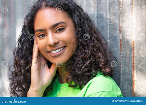 Beautiful Mixed Race African American Girl Young Woman Teenager Stock