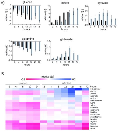 Extracellular Metabolic Profile During Infection A Extracellular