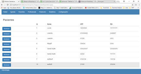javascript tabela no bootstrap escondendo botões stack overflow em