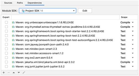 module dependencies—intellij idea