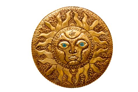 Golden Sun Handcraft From Mediterranean Isolated Smile Gold Art Old