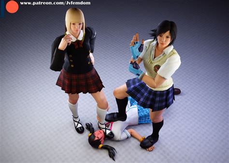 Rule 34 3d 3d Artwork 3girls Black Hair Blonde Hair Catfight Clothed