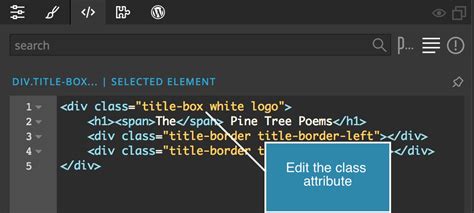 add or remove classes from elements pinegrow web editor