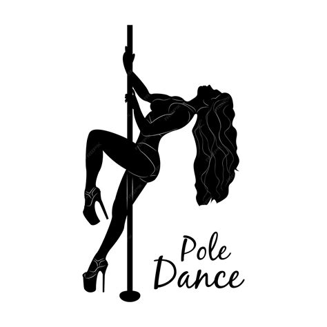 Pole Dance Pylône Silhouette Dune Fille Et Dun Poteau Strip Tease