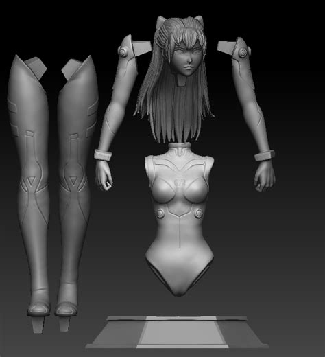 Stl File Neon Genesis Evangelion 3d Printable Asuka Langley 👧 ・3d