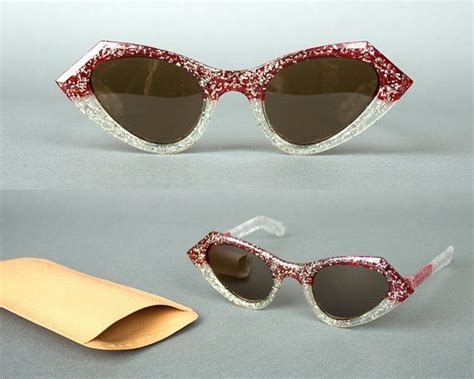 Vintage 50s Polaroid Glitter Cateye Sunglasses 1950s Red Etsy Cat