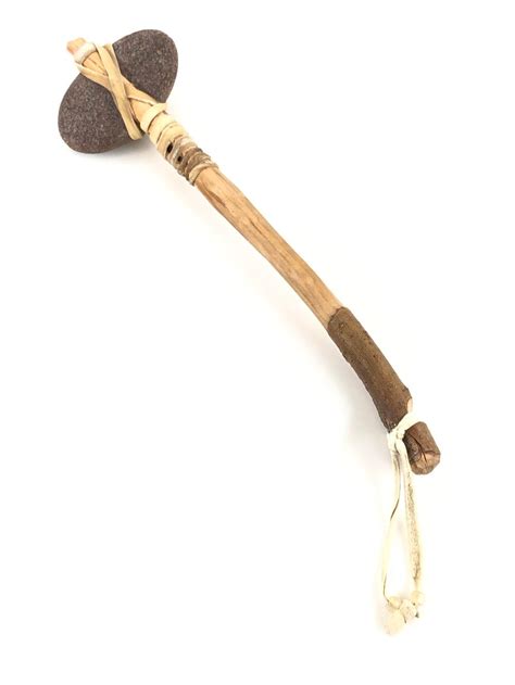 Lot Native American Stone Head Tomahawk War Club