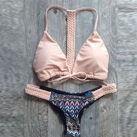 New Arrival 2016 Summer Style Dress Pink Floral Bikini Set Women Sexy